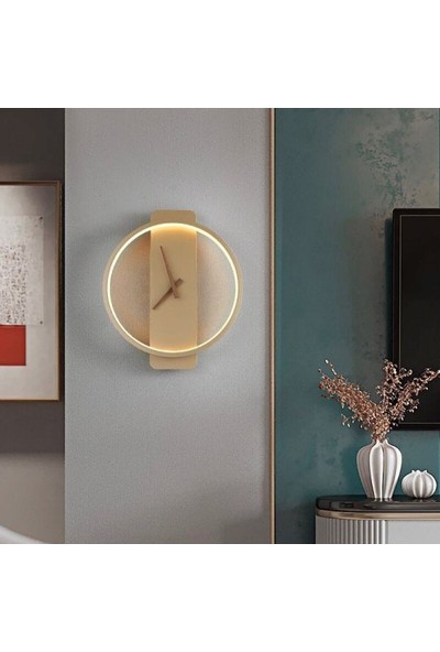 Vonalight Modern Dekoratif Işıklı Duvar Saati Aplik 220V 3000K Bronz Vonalight Modern Dekoratif Işıklı Duvar Saati Aplik 220V 3000K Bronz