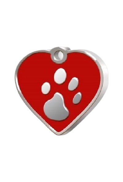 Dali's Kalp Şeklinde Mineli Küçük Köpek Künyesi Kırmızı Dali's Kalp Şeklinde Mineli Küçük Köpek Künyesi Kırmızı