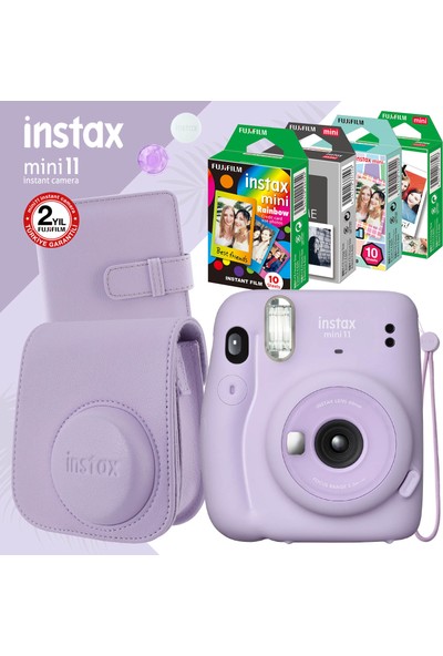 Fujifilm Instax Mini 11 Lila Fotoğraf Makinesi ve Mega Seti Fujifilm Instax Mini 11 Lila Fotoğraf Makinesi ve Mega Seti