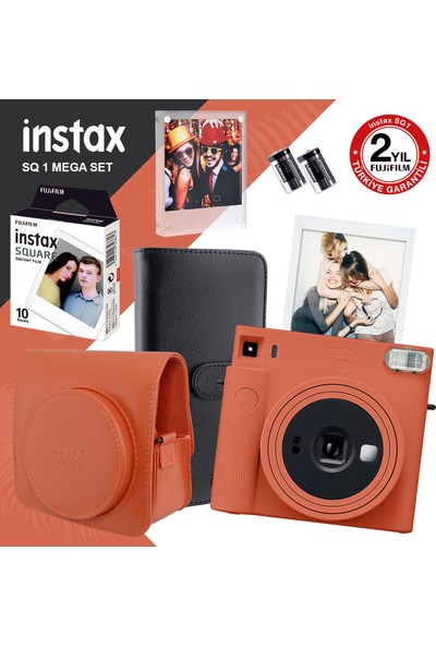 Instax Sq1 Terracotta Turuncu Fotoğraf Makinesi ve Mega Seti Instax Sq1 Terracotta Turuncu Fotoğraf Makinesi ve Mega Seti