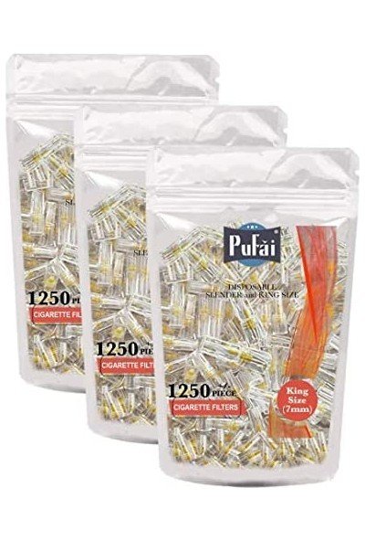 Pufai Slender Sigara Filtresi Ağızlığı 7Mm 3750 Adet 3 Paket Pufai Slender Sigara Filtresi Ağızlığı 7Mm 3750 Adet 3 Paket