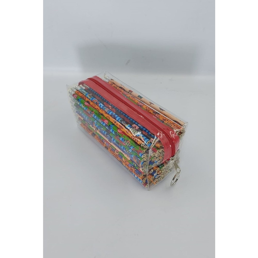 Togin Boya Kalemi Kutusu Tek Bölmeli Şeffaf Kırmızı Kalemlik Fiyatı