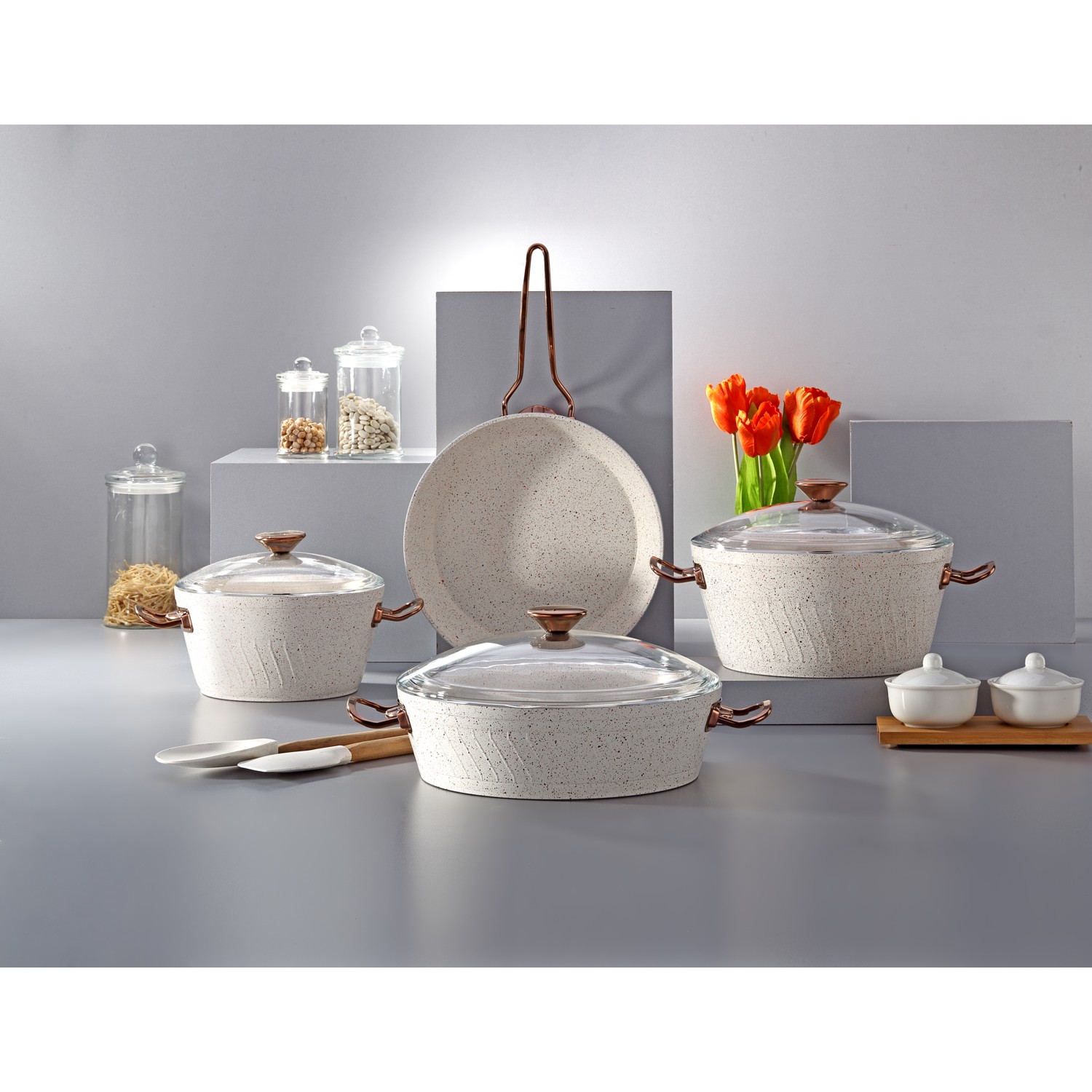 Bonera Milena 7 Parça Granit (18-22-26)Cm Tencere & 26CM Fiyatı