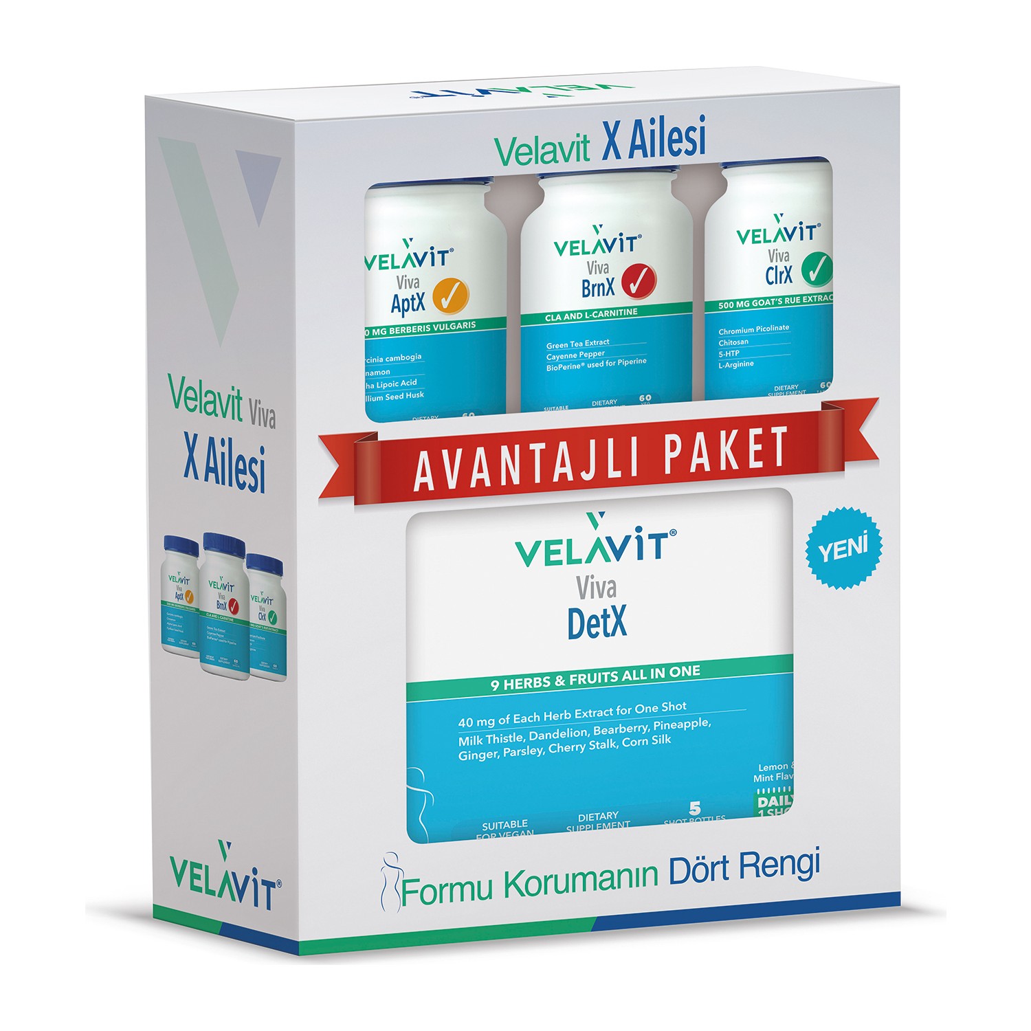 Velavit Viva Diyet Paketi - AptX, BrnX, ClrX, DetX 4'lü Fiyatı
