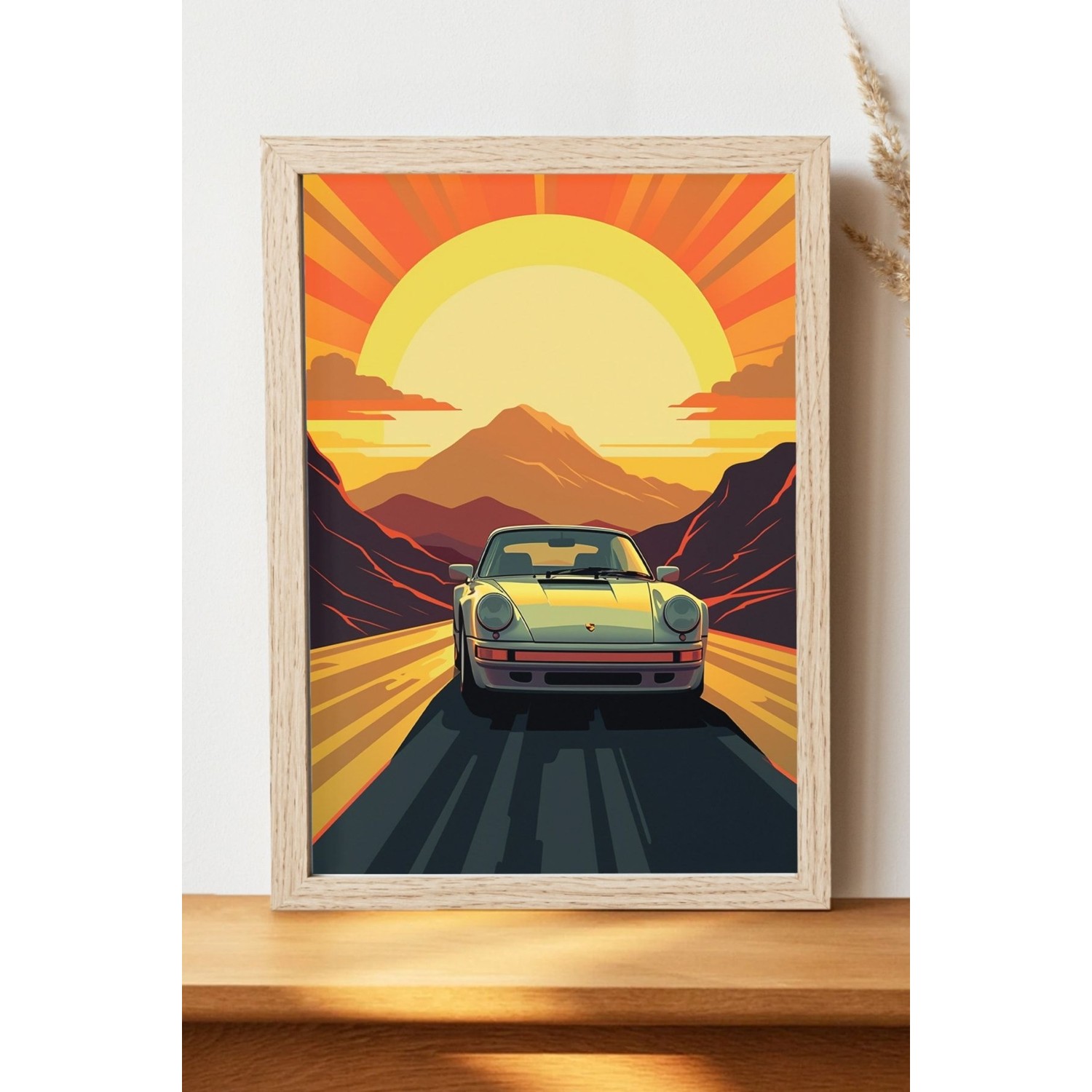 Luna Marissa Porsche Poster - Çerçevesiz Parlak Kağıt Araba Fiyatı