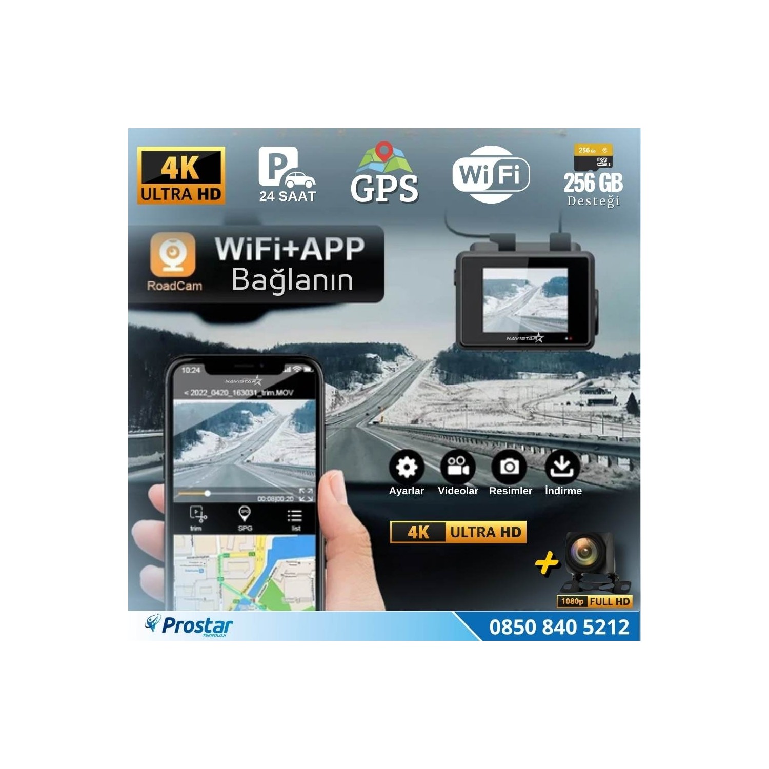 Navistar M800 Wifi + Gps 4K Çift Kameralı 170° Geniş Açı Fiyatı