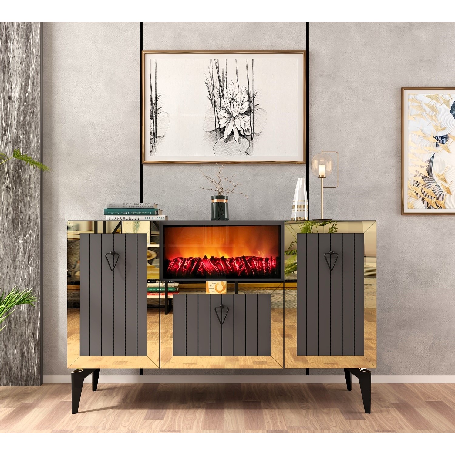 Zerka Concept Mihrace Şömineli Konsol Tv Sehpası Çok Amaçlı Fiyatı