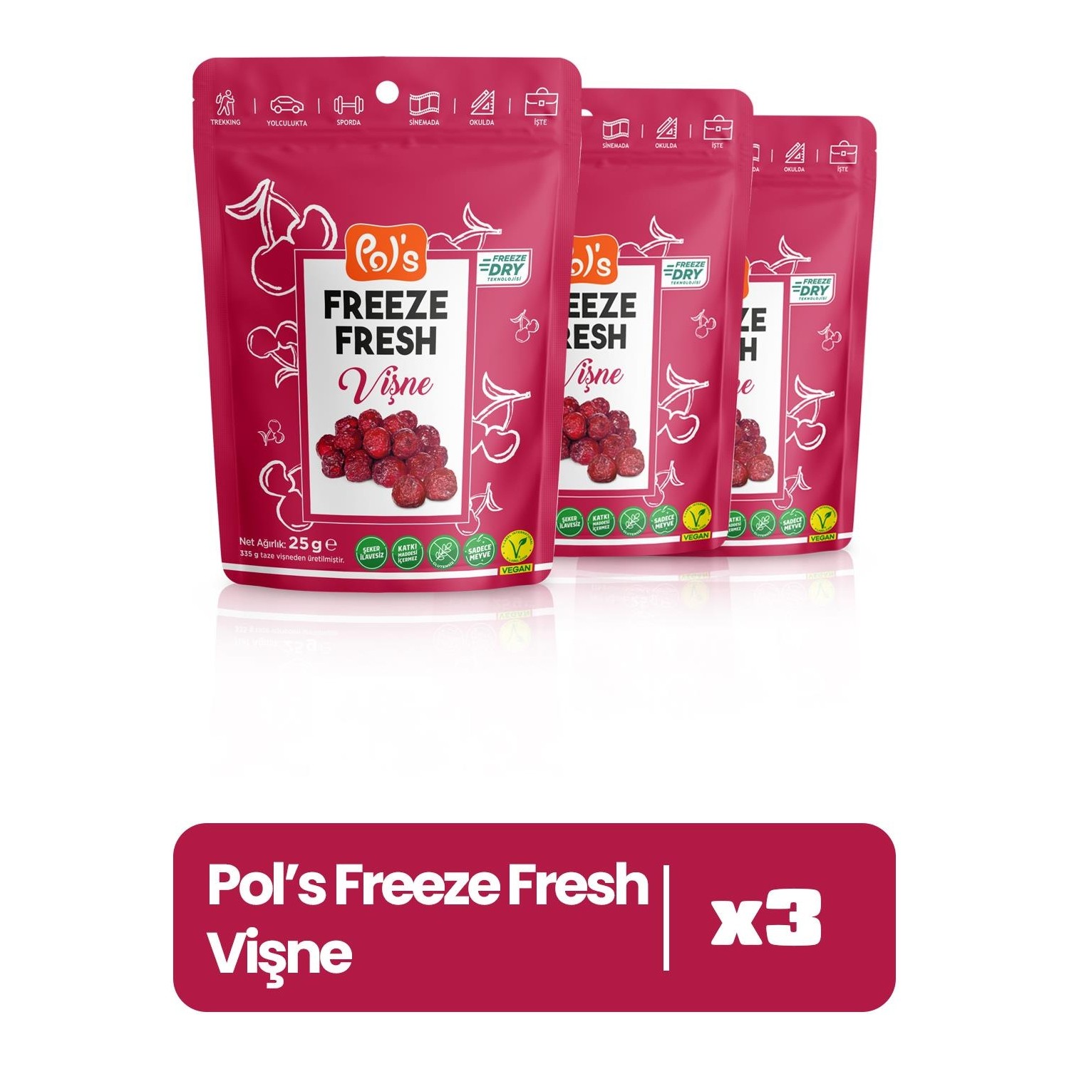 Pol's Freeze Fresh Vişne 25 g x 3 Adet Freeze Fresh Fiyatı