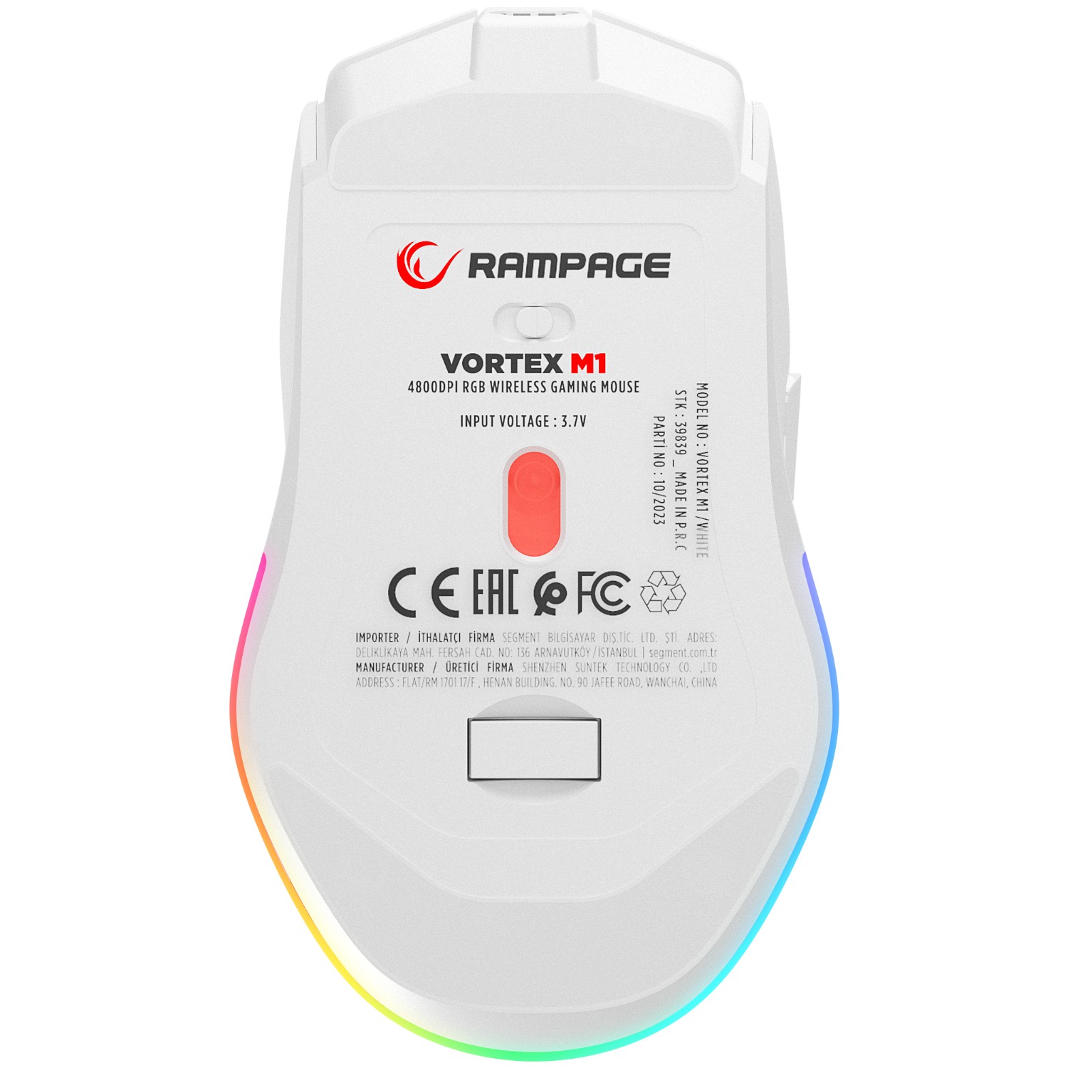 Rampage Vortex M1 Beyaz Rgb Ledli Makrolu Mouse USB Wireless Fiyatı