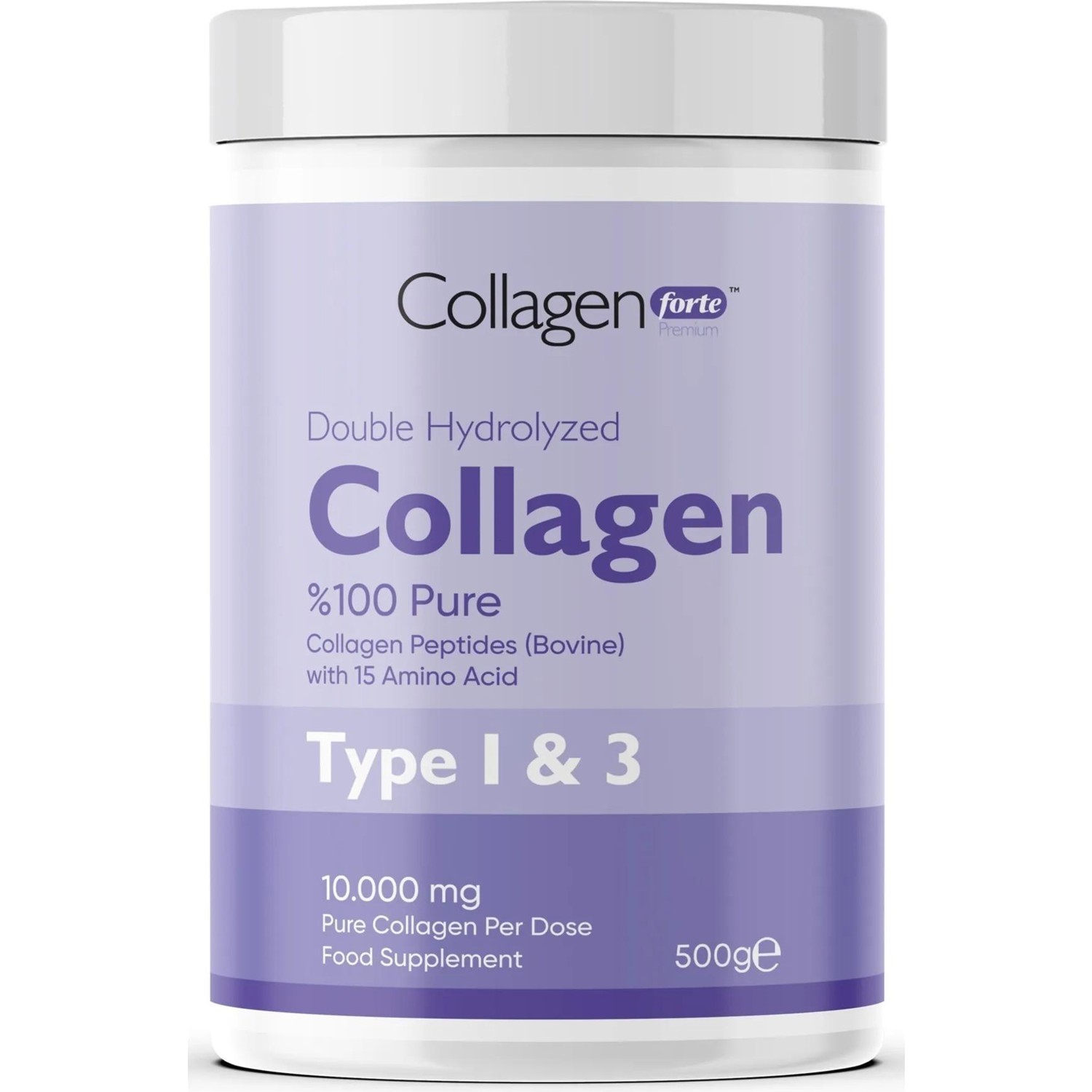 Collegen Forte Platinum Collagen Powder 500G, %100 Saf, Doğal Çift ...