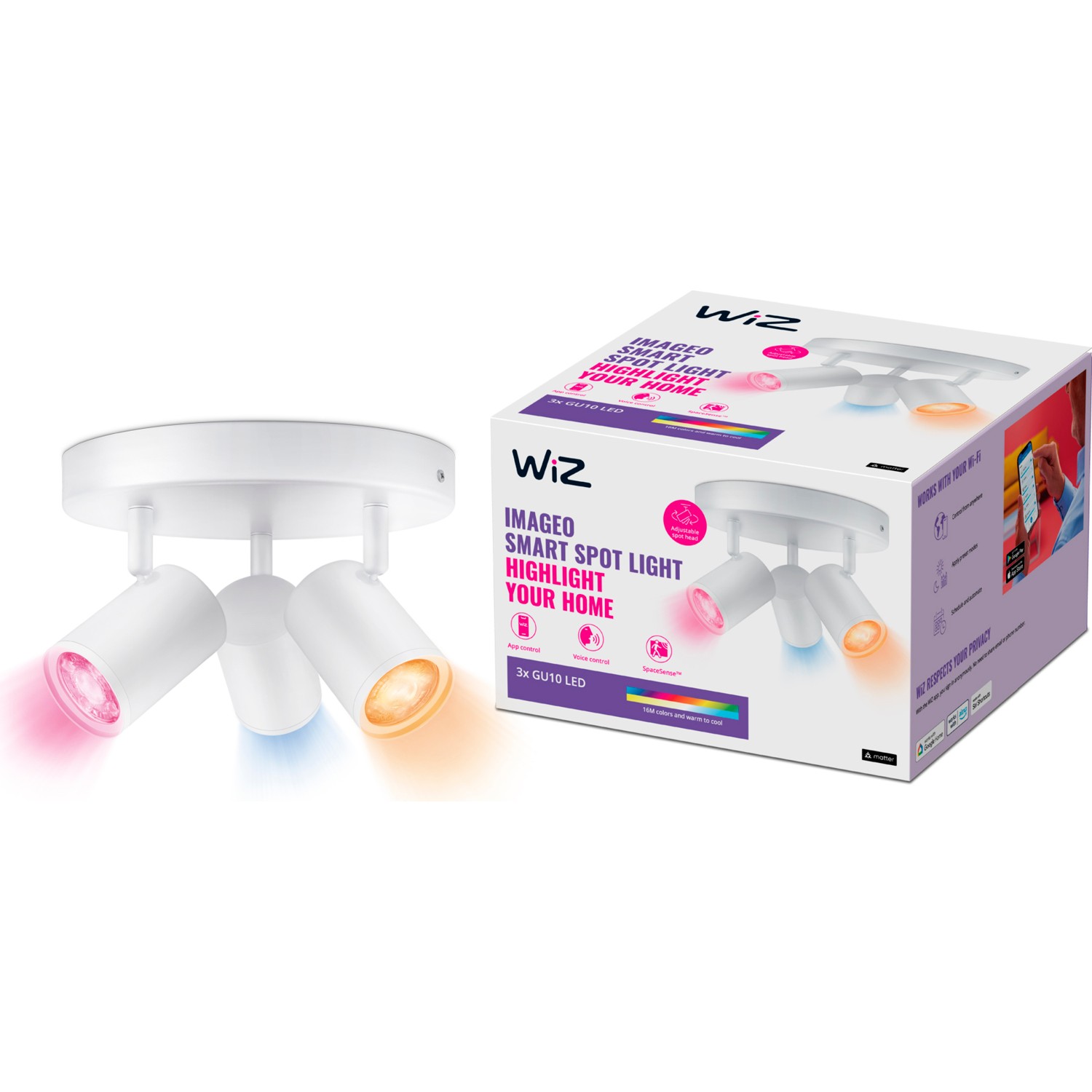 Wiz Imageo 3'lü Spot Ayarlanabilir Beyaz ve Renkli Akıllı Fiyatı