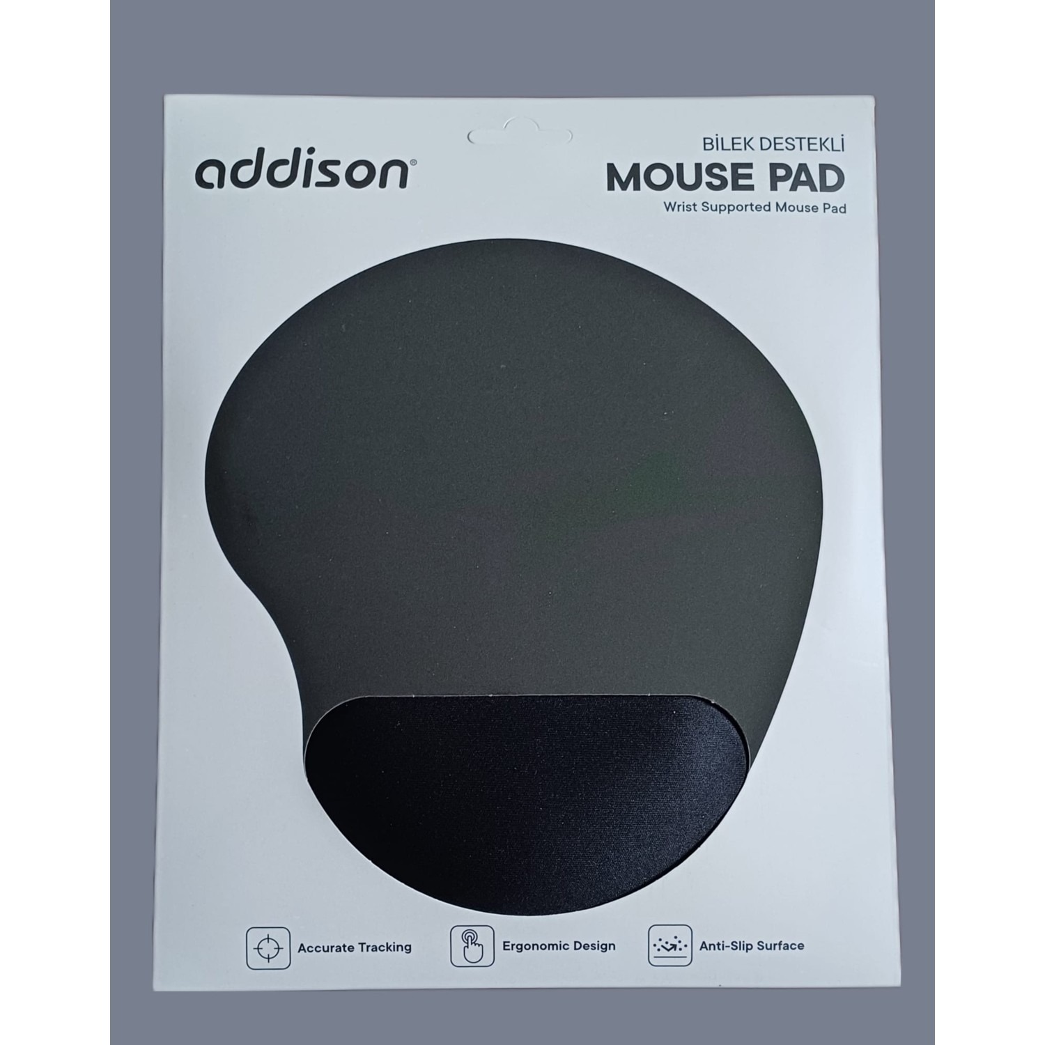 Addison 300521 Bileklik Destekli Siyah Mouse Pad-Siyah Fiyatı