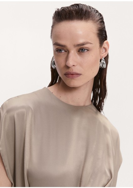 Mango Yan Yırtmaçlı Saten Elbise Fiyatı - Taksit Seçenekleri