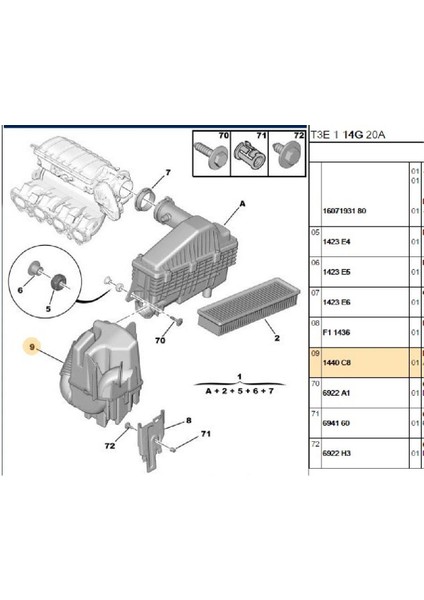 Hava Filtre Ara Kazan 206 (1440.C8) Fiyatı - Taksit Seçenekleri