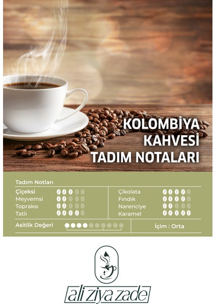 Ali Ziya Zade Kolombiya Kahvesi 250 gr Fiyatı - Taksit Seçenekleri