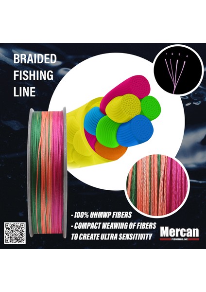 Mercan Premium Pe 4x Örgü Ip 150 M Multi Colour Makara Fiyatı