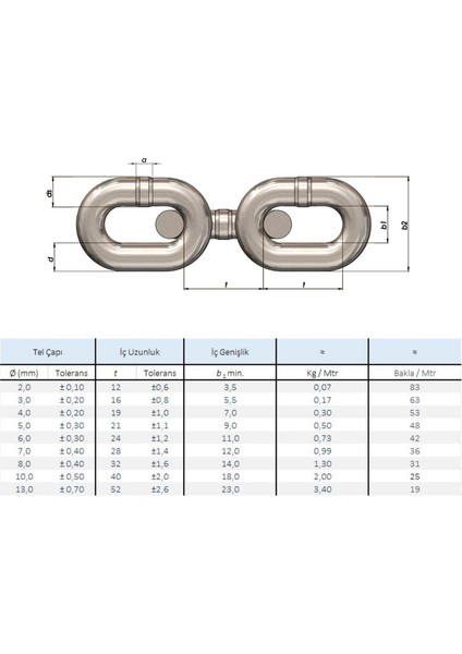 Force Chain 5685-(A) 6 mm Galvaniz 5 M Zincir Fiyatı