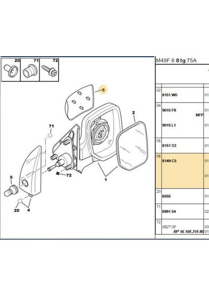 Psa Ayna Kapağı Partner (8149C5-V0060) Fiyatı - Taksit Seçenekleri