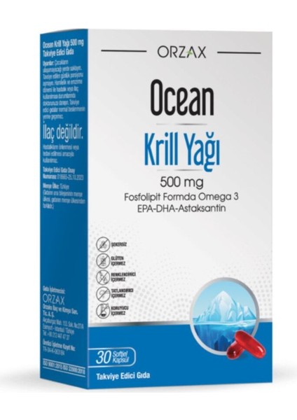 Orzax Ocean Krill Oil 500 Mg 30 Kapsül Fiyatı - Taksit Seçenekleri