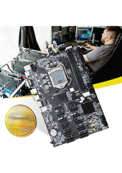 Guitar B75 Eth Madencilik Anakart 12 PCIE+G1610 Cpu+4pın Fiyatı