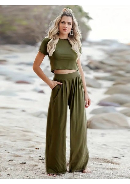 Gravity Trend Gravitytrend Kadın Kısa Kollu Crop Palazzo Fiyatı