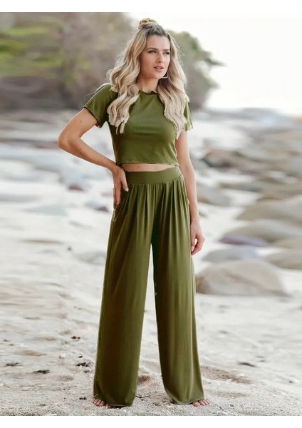 Gravity Trend Gravitytrend Kadın Kısa Kollu Crop Palazzo Fiyatı