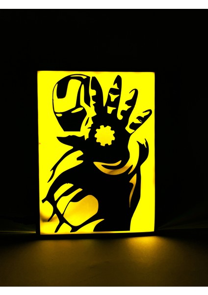 Iron Man - Rgb LED Işıklı 3 Boyutlu Tabela - 14.5cm x 20CM x Fiyatı