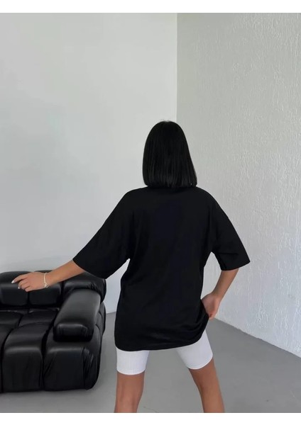 Melia Fashion Bisiklet Yaka Baskılı Oversize T-Shirt - Fiyatı