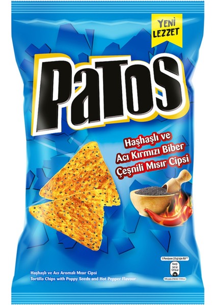 Patos Haşhaşlı Acı Kırmızı Biber Çeşnili Mısır Cipsi 109G Fiyatı