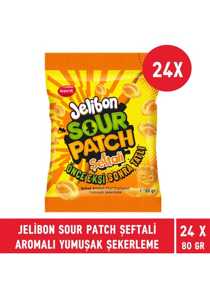 Kent Jelibon Sour Patch Şeftali Aromalı Yumuşak Şekerleme 80 gr - 24 ...