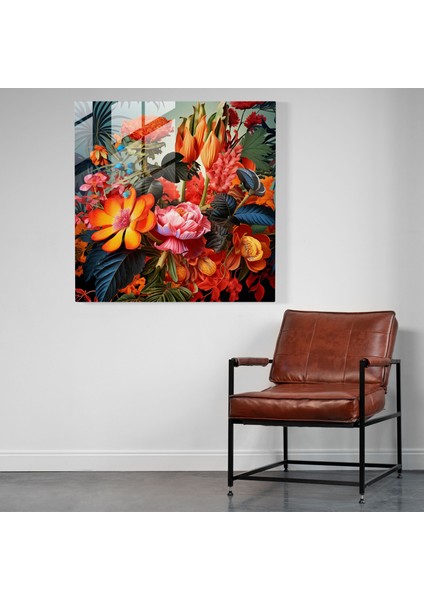 Painted Anarchy Egzotik Flora Cam Duvar Sanatı - Tropikal, Fiyatı