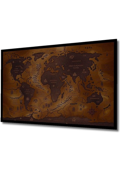 Ahşap Tablo Eski Dünya Haritası Eski Harita Sanat Harita 3 Fiyatı