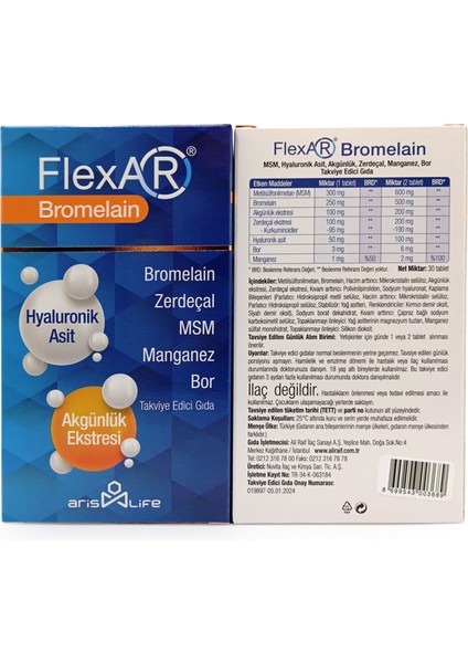 Flexar Bromelain 30 Tablet Fiyatı - Taksit Seçenekleri