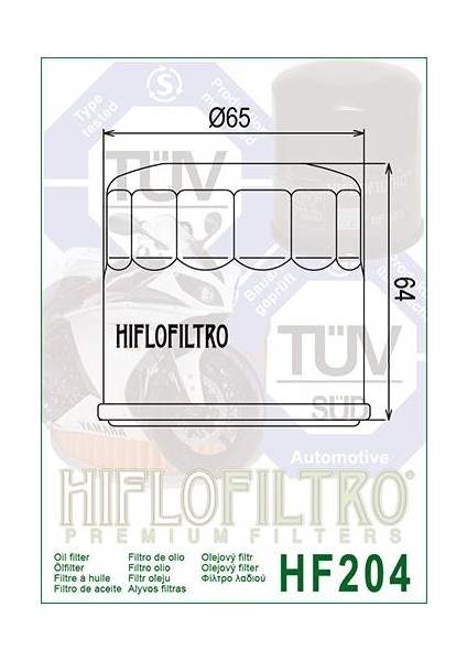 Hiflo HF204 Yamaha Xt 700 Tenere (2019-2020) Yağ Filtresi. Fiyatı