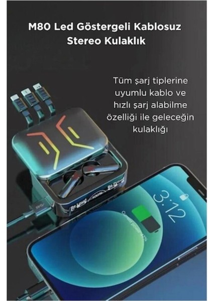Samsung Bütün Modellere Uyumlu M80 Powerbank ve Anc Fiyatı