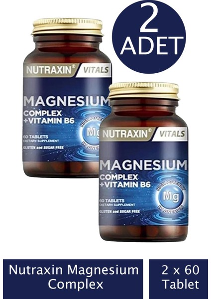 Nutraxin Magnesium Complex Vitamin B6 60 Tablet 2 Adet Fiyatı