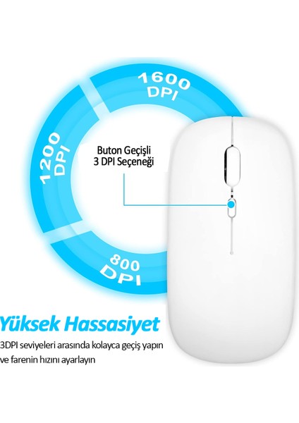 Wontis Preo Ptab T10 Uyumlu Aeroset-Bm 520 Beyaz Kablosuz Fiyatı