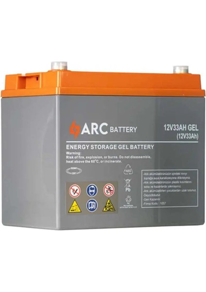 Arc Battery 12 Volt 33 Amper Jel Akü ( Üretim YILI:2024) Fiyatı