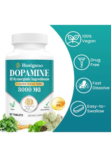 Basigano Natural Dopamine Supplement For Energy, Focus, Fiyatı