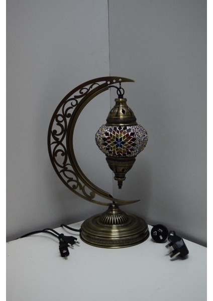 Woodhub Mozaik Lamba, Osmanlı Abajur Hilal ,türk Yapımı Masa Fiyatı