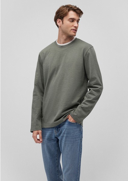 Mavi Yeşil Uzun Kollu Basic TIŞÖRT0612403-85485 Fiyatı