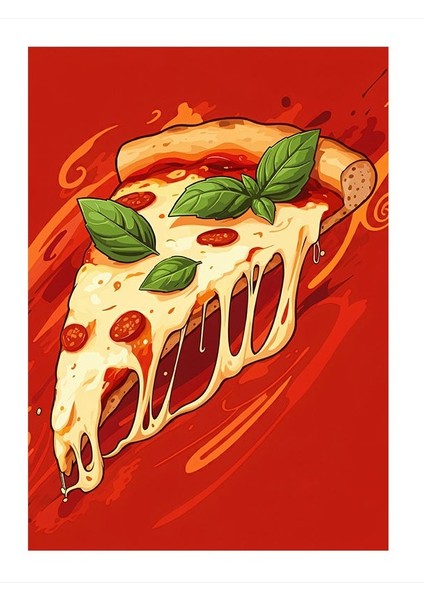 Karizma Tablo Peynirli Pizza Dilimi Mdf Poster 50CMX 70CM Fiyatı
