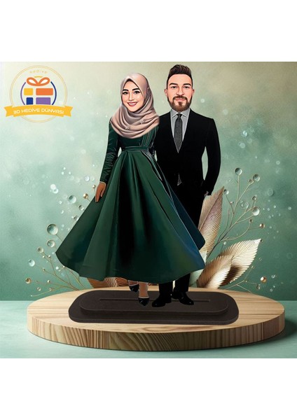Takım Elbiseli Kapalı Abiyeli Bay Karikatürü Biblo Hediye Fiyatı