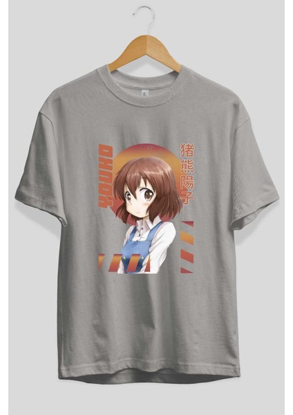 Ankhises Youko Inokuma 5 Anime Ön Baskılı Gri Oversize Fiyatı