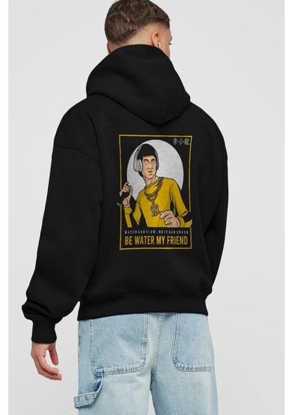 Bruce Lee Rapper Arka Baskılı Siyah Oversize Kapüşonlu Fiyatı