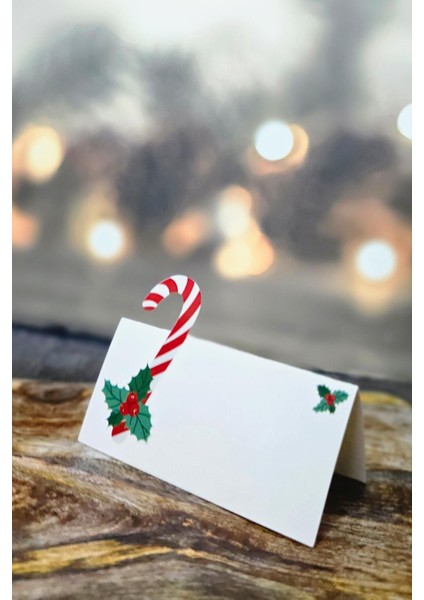 Tekno Trust Candy Cane Isimlik Kartı - Baston Şeker Yılbaşı Fiyatı