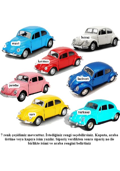 Kişiye Özel Isimli Metal Araba Çek Bırak Klasik Nostaljik Fiyatı