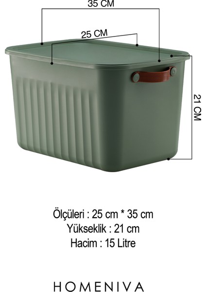 Homenıva 3 Adet Storage Bo x 15 Lt Çok Amaçlı Düzenleyici Fiyatı