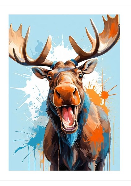 Ekart Komik Boynuzlu Geyik Model Mdf Tablo 25CMX 35CM Fiyatı