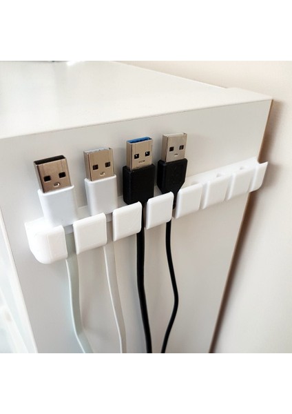 Yeni By USB Kablo Tutucu 7'li ve 10'lu Beyaz 3022893 (2 Fiyatı